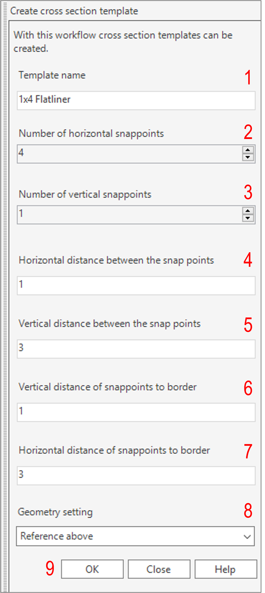 Creating a cross section template – NET Help-Center